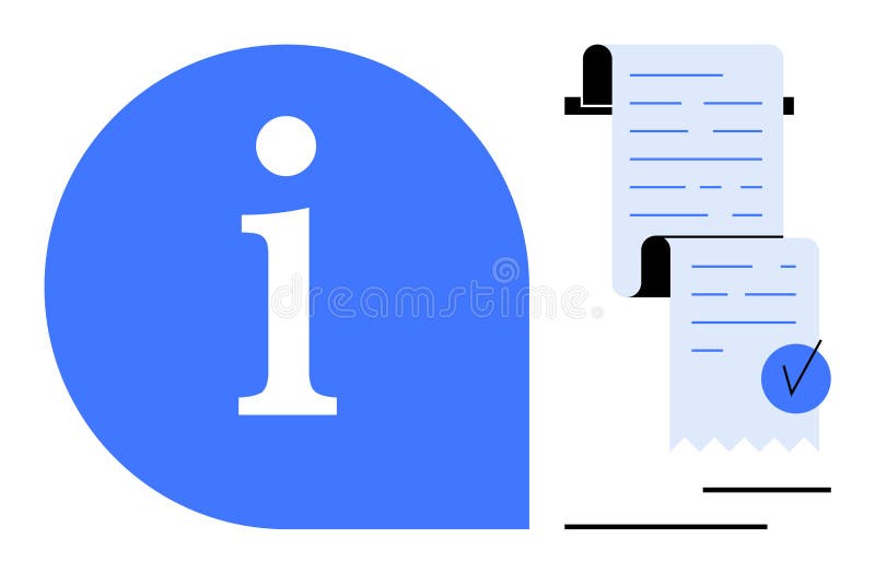 Information Symbol with Document and Checkmark for Info and ...