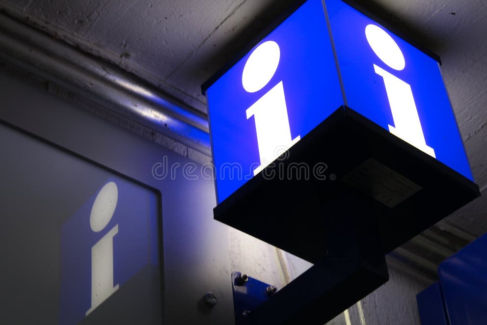 Blue information sign stock photo. Image of answers - 122355928