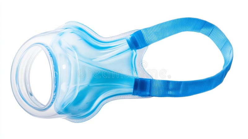 Blue Inhalation Mask with Adjustable Strap Isolated on a White ...