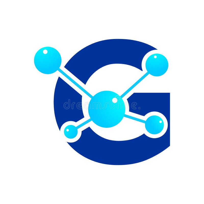 Blue Initial G Molecule Logo Stock Vector - Illustration of connect ...