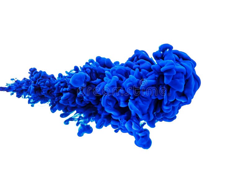 Blue Ink Abstract Background Isolated on White Background Stock Image ...