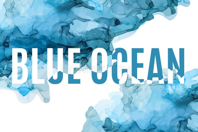 Blue Ink Background, Wet Ink, Hand Drawn Vector Stock Vector ...