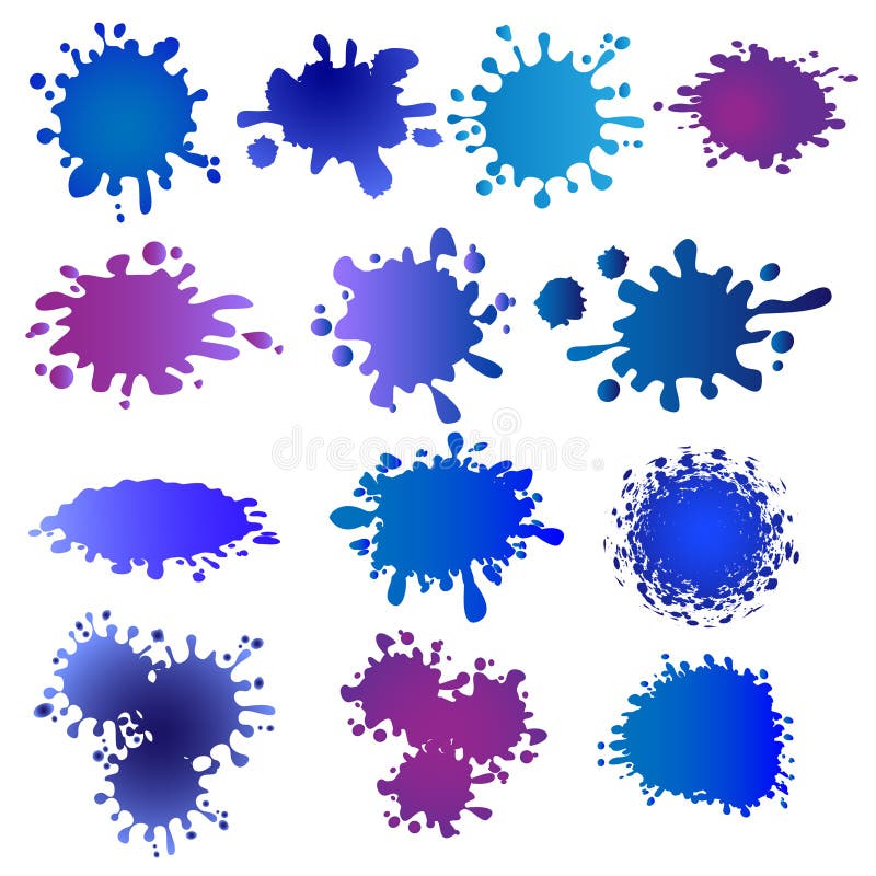 Abstract Flower Made of Watercolor Blobs. Colorful Abstract Vector Ink ...