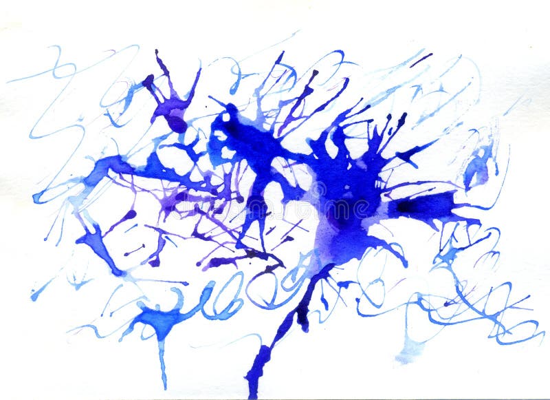 Blue Ink Blot stock image. Image of white, grunge, splash - 43588865