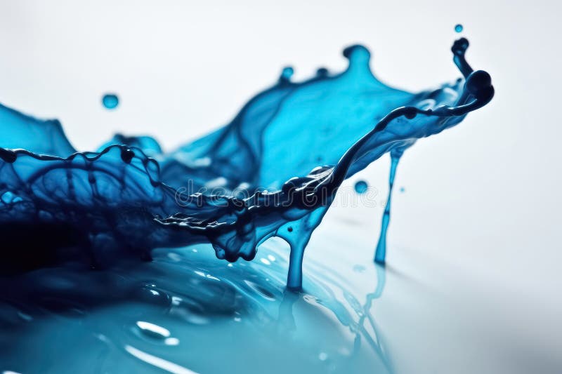 Blue Ink Dripping into Water Created with Generative AI Technology ...