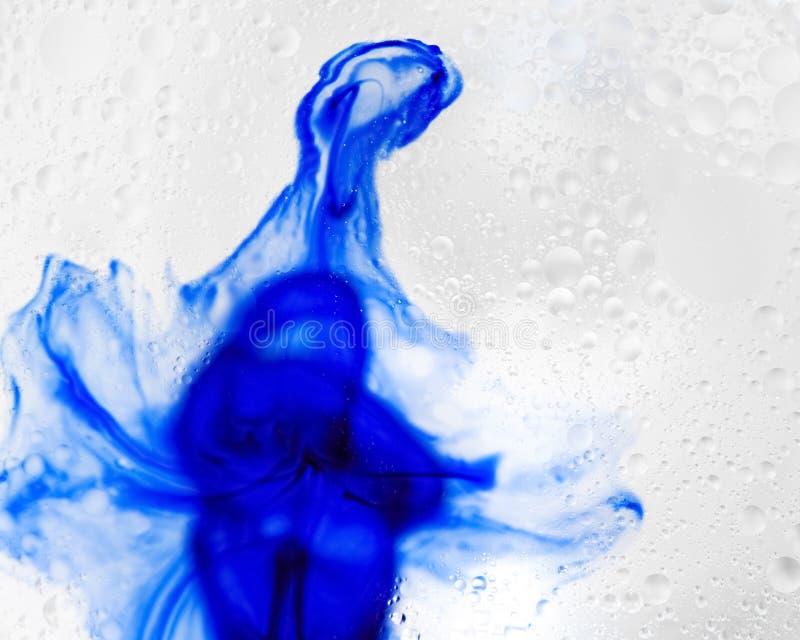 Blue Ink Flows Inside Fizzy Liquid Macro Bright Wallpaper Stock Image ...