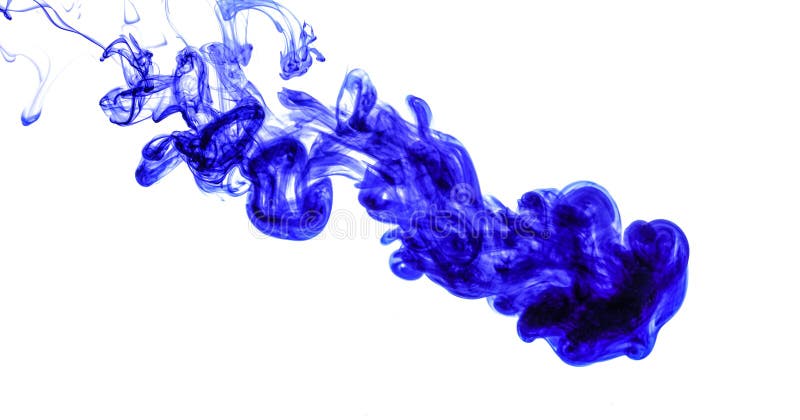 Blue Ink Injected into Water from Syringe, Colour Mixing with Water ...