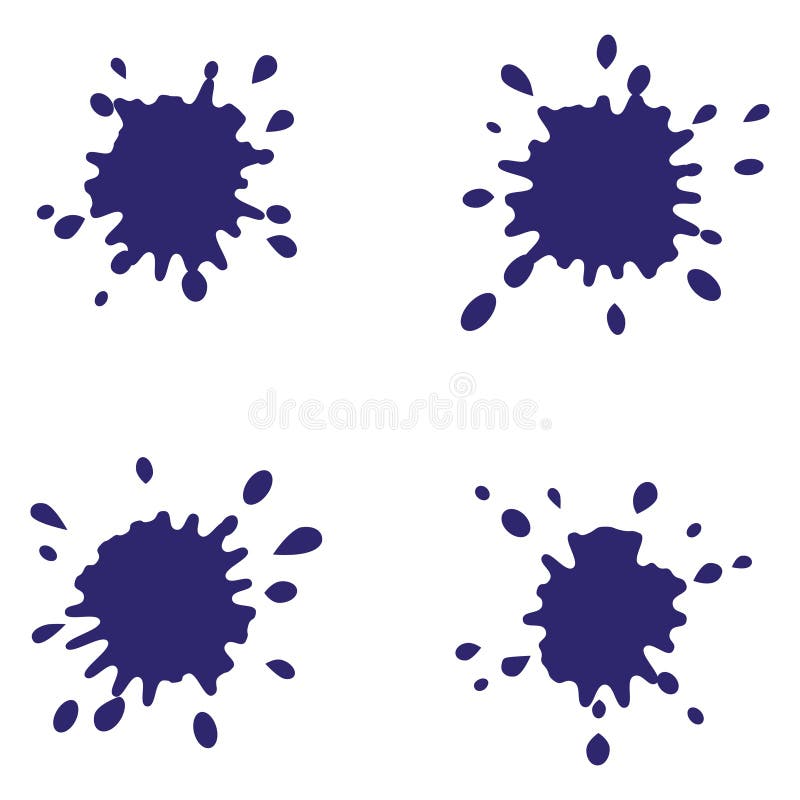 Blue Ink Pen Spots Pattern or Set Stock Vector - Illustration of ...