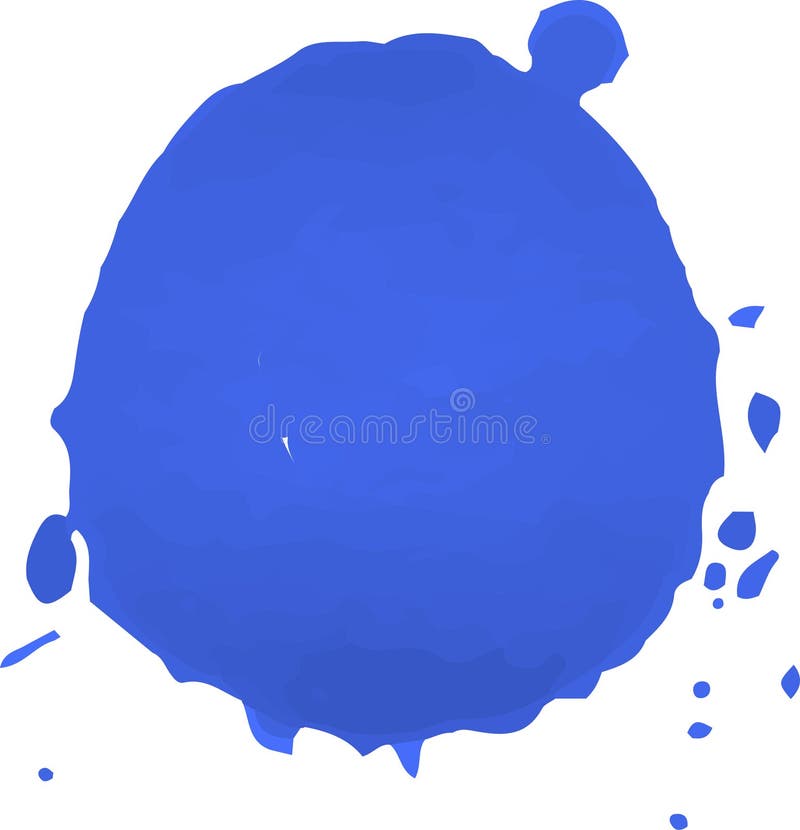 Blue Ink Splash, Blot, Smudge or Brush Stroke. Grunge Element. Stock ...