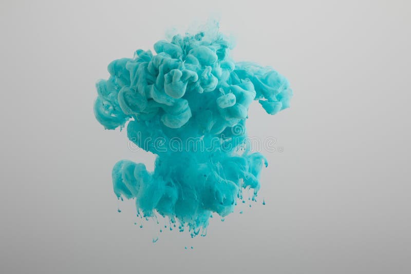 Blue Ink Splash Isolated on Grey Stock Photo - Image of paint, blue ...