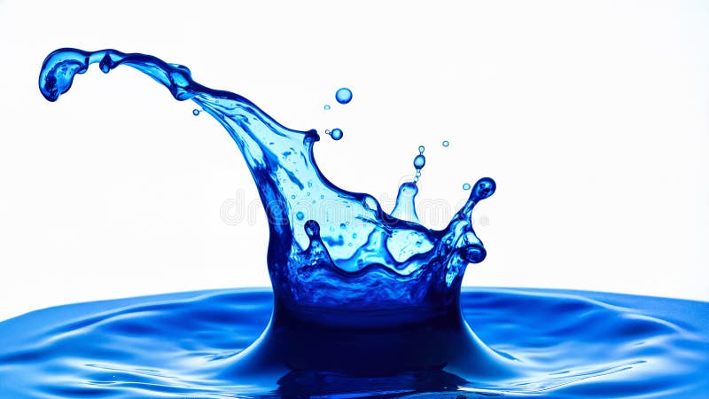 Blue Ink Splash Isolated on White Background Stock Image - Image of ...