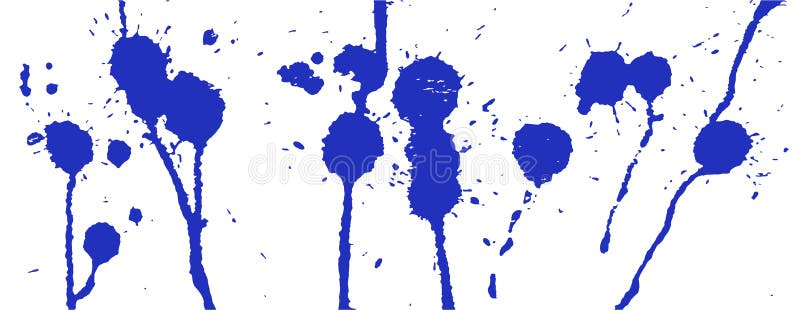 Blue Ink Splash. Paint Splatter. Blue Blots on White Stock Vector ...