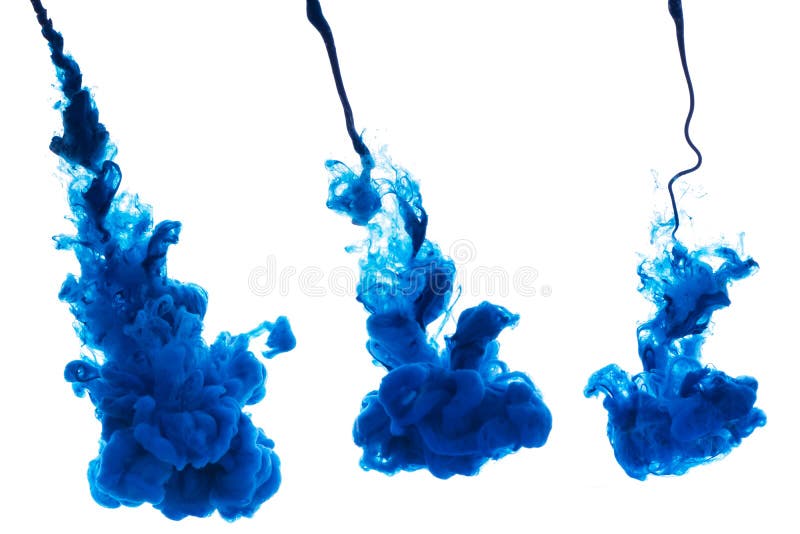 Blue Ink splash in water stock photo. Image of pigment - 131444540