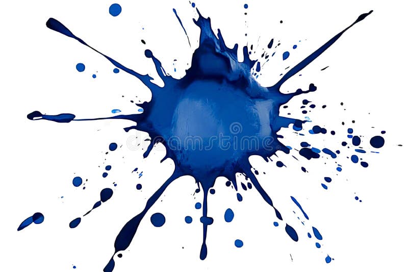 Blue Ink Splatter - Isolated on White Background Stock Illustration ...