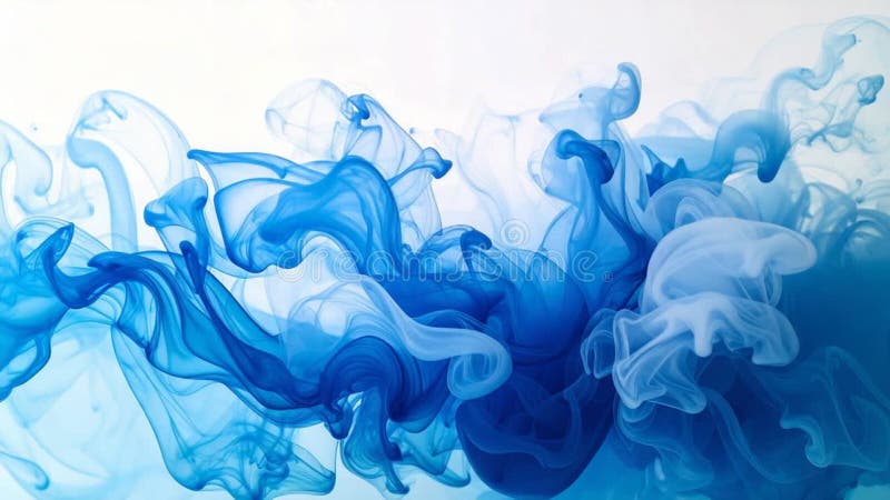 Ethereal Blue Ink Flowing Abstractly in Water - Dynamic Visuals Stock ...