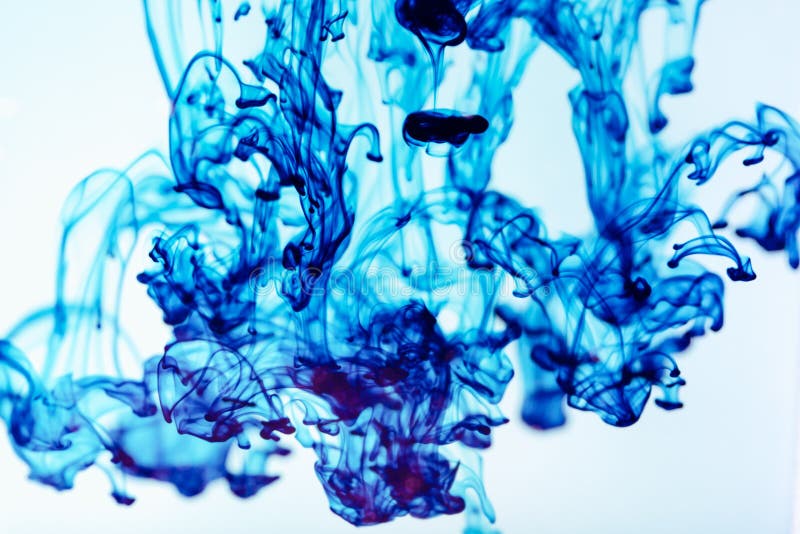 Blue Ink in Water, Artistic Shot, Abstract Background Stock Image ...