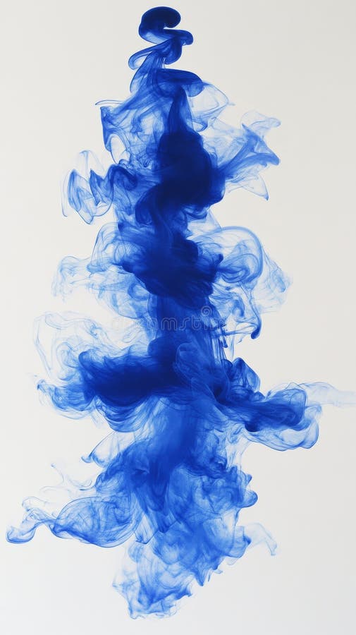 Blue Ink in Water Creating Swirling Cloud, Abstract Art Concept Stock ...