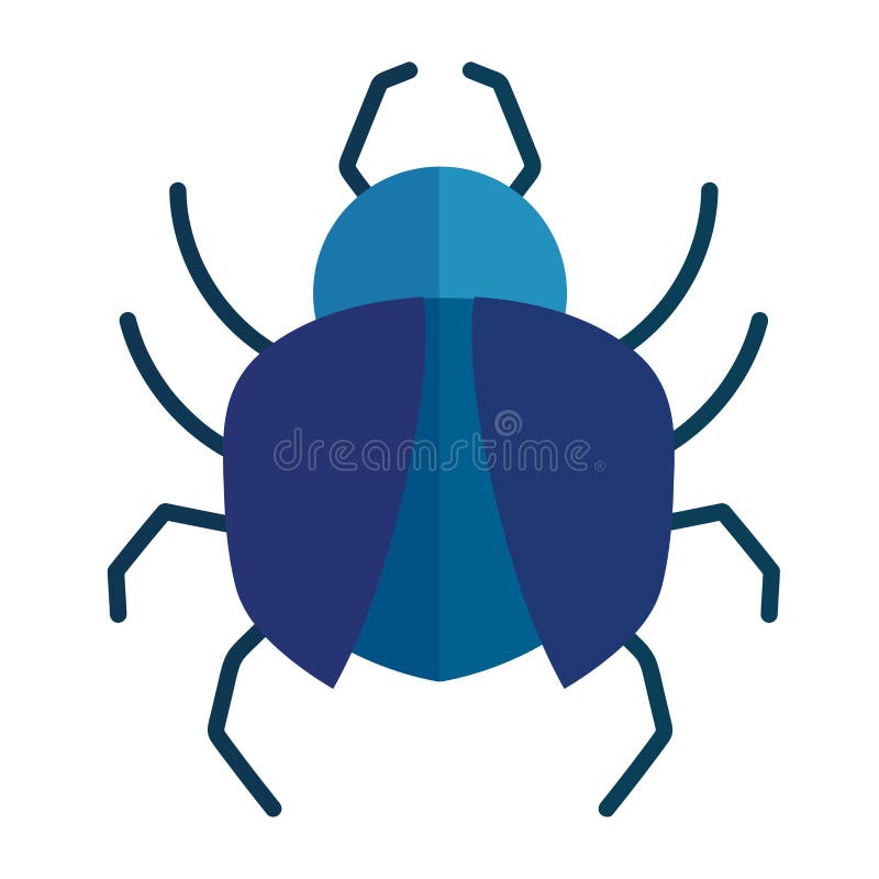 Blue Insect Animal in Cartoon Flat Icon Style Stock Vector ...