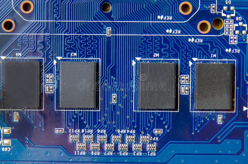 Blue Integrated Circuit. Computer Stock Photo - Image of card, chip ...