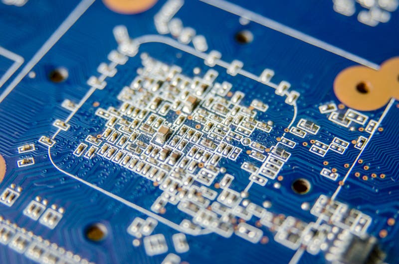 Blue Integrated Circuit. Computer Stock Image - Image of green, element ...