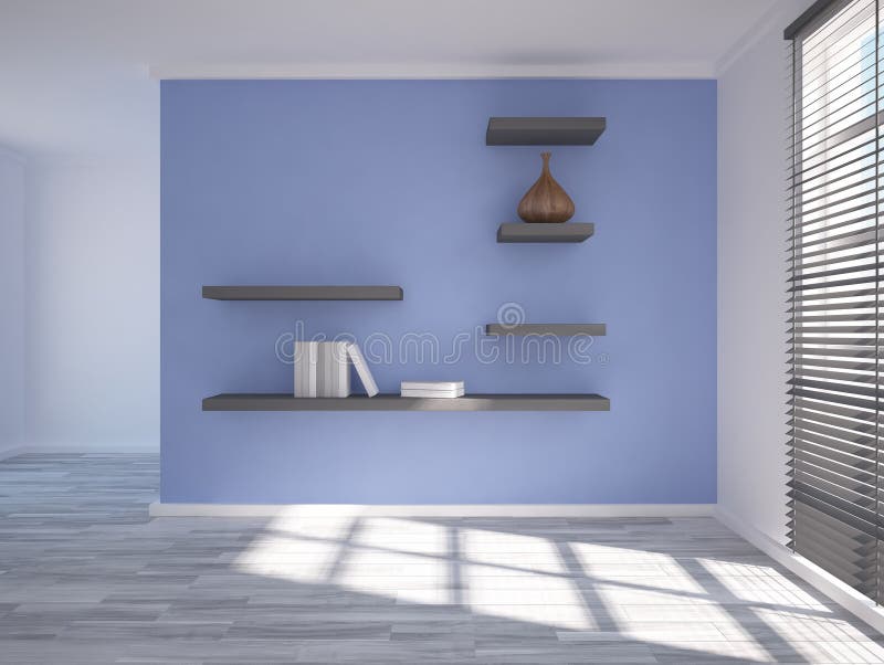 Blue interior background stock illustration. Illustration of furniture ...