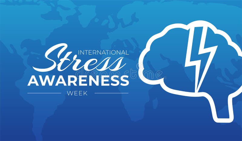 Blue International Stress Awareness Week Illustration Stock Vector ...