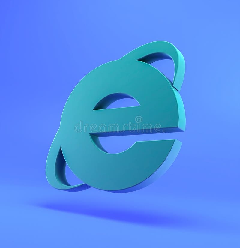 Blue Internet Icon 3d Illustration Stock Illustration - Illustration of ...