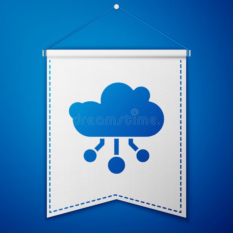 Blue Internet of Things Icon Isolated on Blue Background. Cloud ...