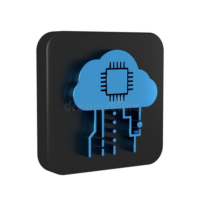 Blue Internet of Things Icon Isolated on Transparent Background. Cloud ...