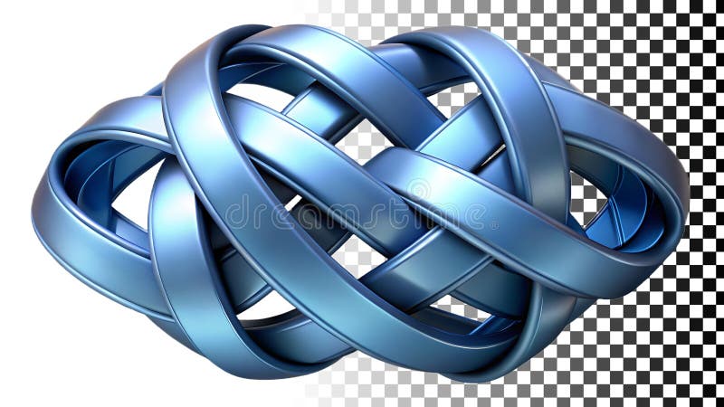 Blue Interwoven Shape, Abstract Knot Design, Decorative Loop Element ...