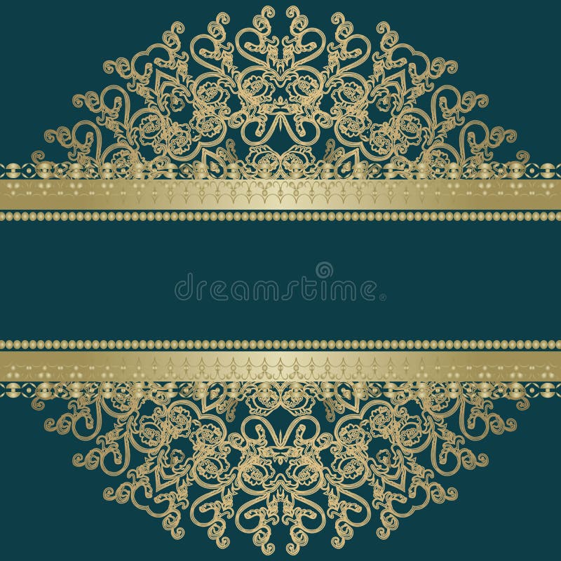 Blue Invitation Card with Abstract Pattern and Blank Horizontal Stock ...