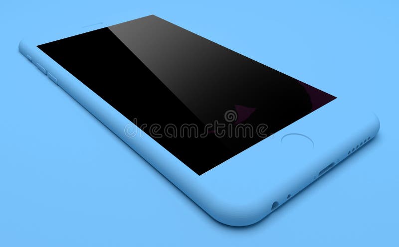 Blue IPhone on Blue Background Stock Illustration - Illustration of ...
