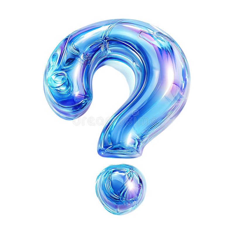 Blue Iridescent Question Mark Balloon Enigma Mystery on Transparent ...