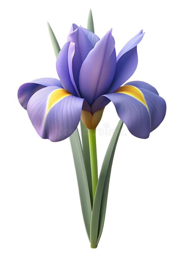 Blue Iris Flower on White Background Stock Vector - Illustration of ...