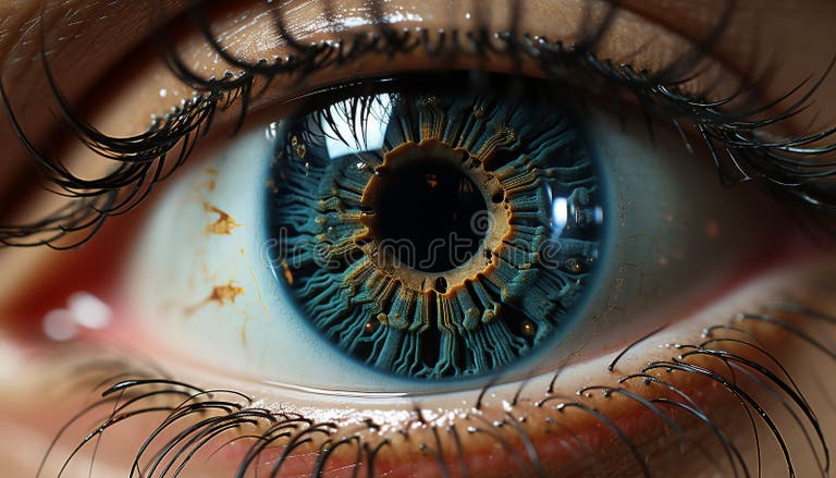 The Blue Iris Reflects Beauty, Watching Closely with Selective Focus ...