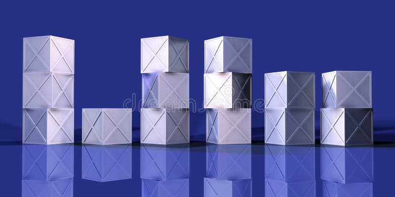 Blue Iron Boxes 1 stock illustration. Illustration of post - 1250658