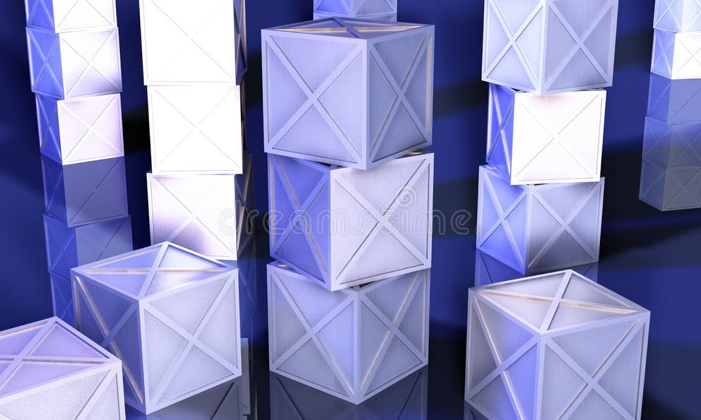 Blue Iron Boxes stock illustration. Illustration of parcel - 1947013