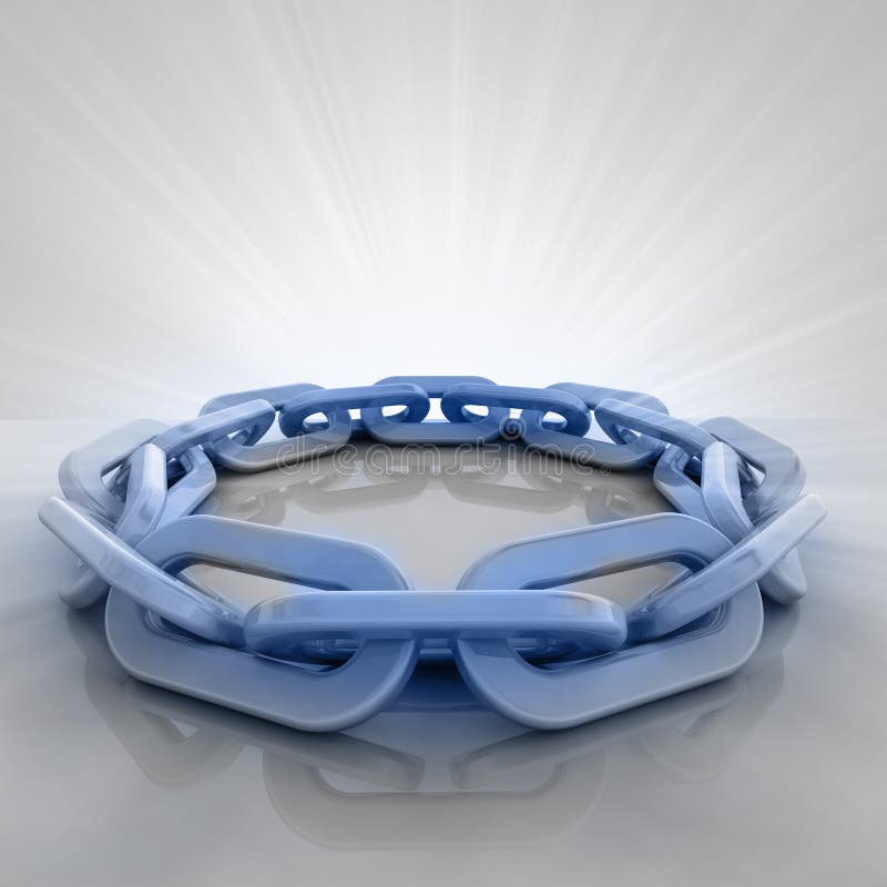 Blue Iron Chain Circle with Flare in Perspective View Stock ...
