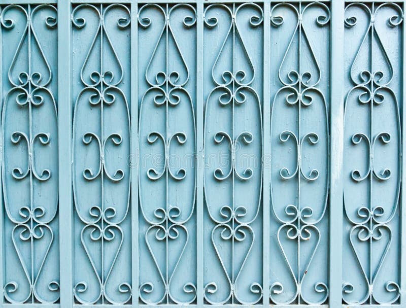 Rusty Wrought Iron Fence Detail Stock Image - Image of design, fence ...