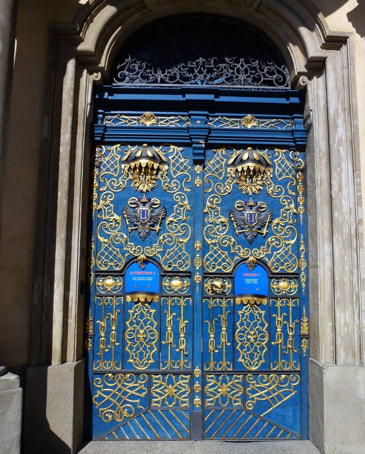 Blue, Iron, Gate, Architecture Stock Image - Image of metal, arch ...