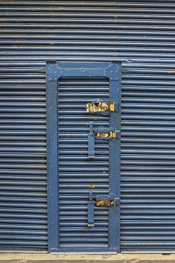 A Blue Iron Gate in Mexico City Stock Photo - Image of lines, aged ...
