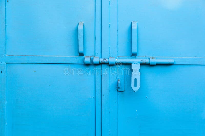 Blue iron gate stock image. Image of sliding, entrance - 41521811