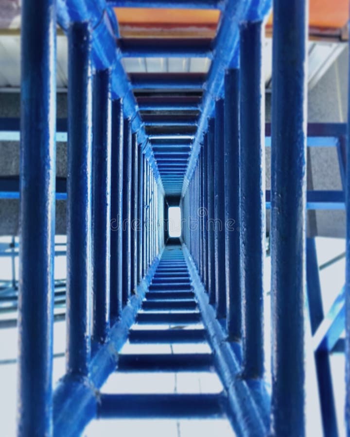 Blue iron structure stock image. Image of structure - 220762101