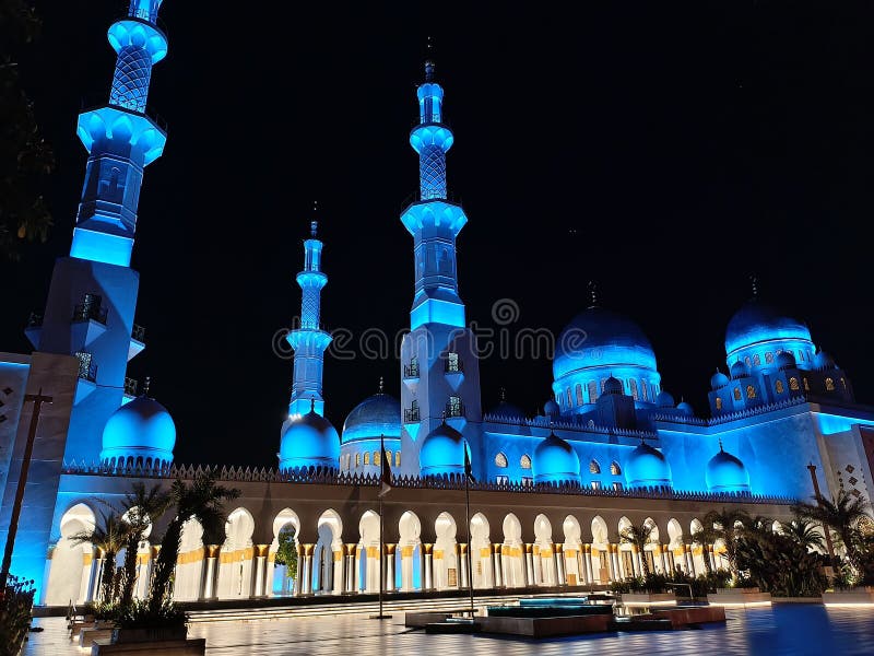 Blue Islamic Building Called Mosque Stock Image - Image of islamic ...