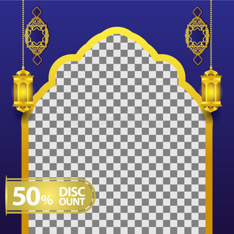 Blue Islamic Promotion Banner Template and Placeholder Image Stock ...