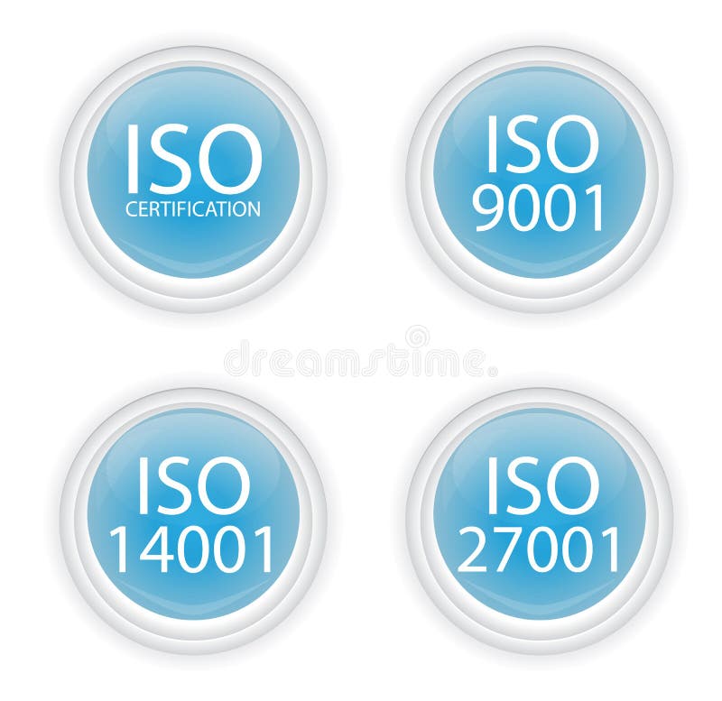 Blue iso buttons stock vector. Illustration of norm, brand - 42683768
