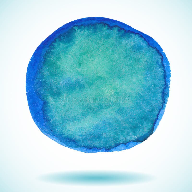 Blue Isolated Watercolor Paint Circle Stock Vector - Illustration of ...