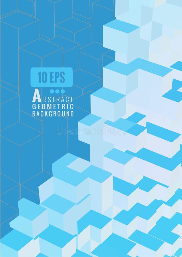 Blue Isometric Abstract Set Background Stock Vector - Illustration of ...