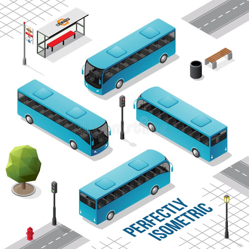 Blue Isometric Bus from the Front Back Right and Left Stock Vector ... Blue Isometric Bus from the Front Back Right and Left Stock Vector ...