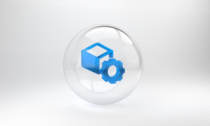 Blue Isometric Cube Icon Isolated on Grey Background. Geometric Cubes ...